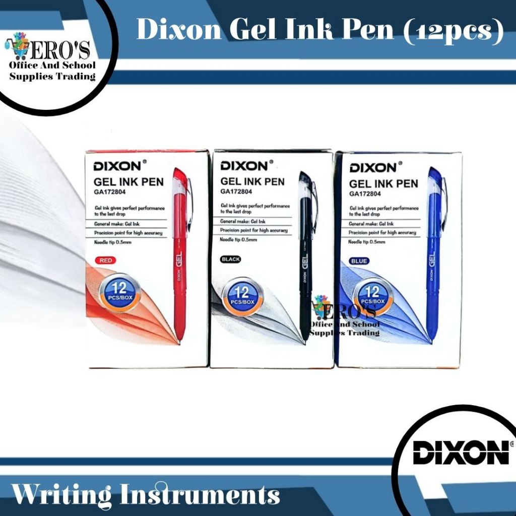 DIXON Gel Ink Pen set by 12 pcs/box | Shopee Philippines