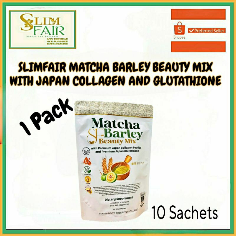 NEW! SLIMFAIR MATCHA BARLEY WITH JAPAN COLLAGEN AND GLUTATHIONE ...