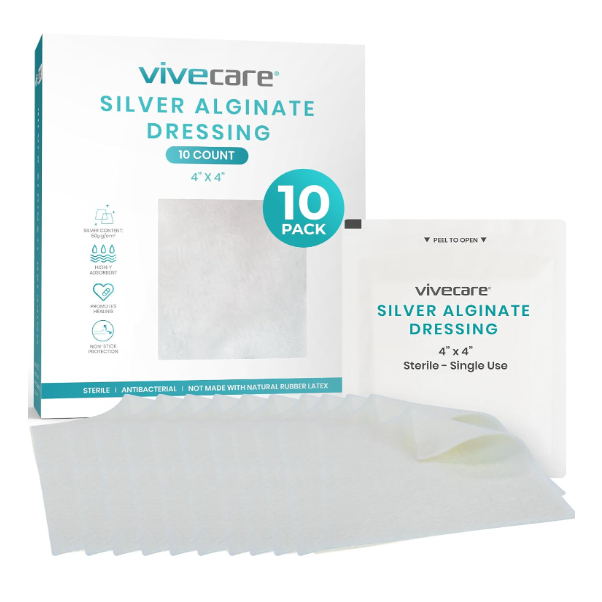 ViveCare Silver Calcium Alginate Wound Dressing Bandage for Surgical ...