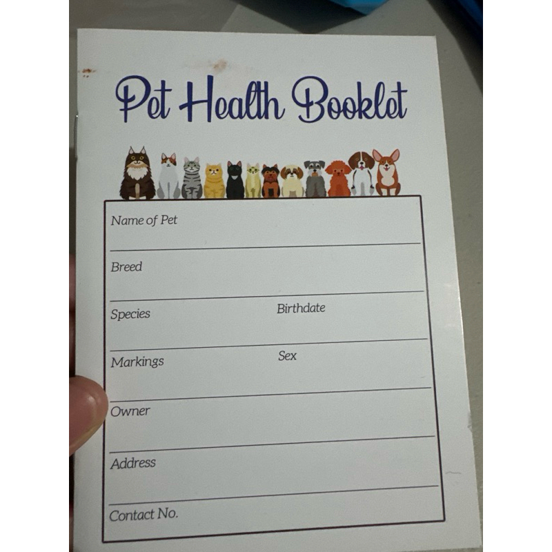 Pet Booklet ( Generic )( Old Stock )( slightly damage ) | Shopee ...