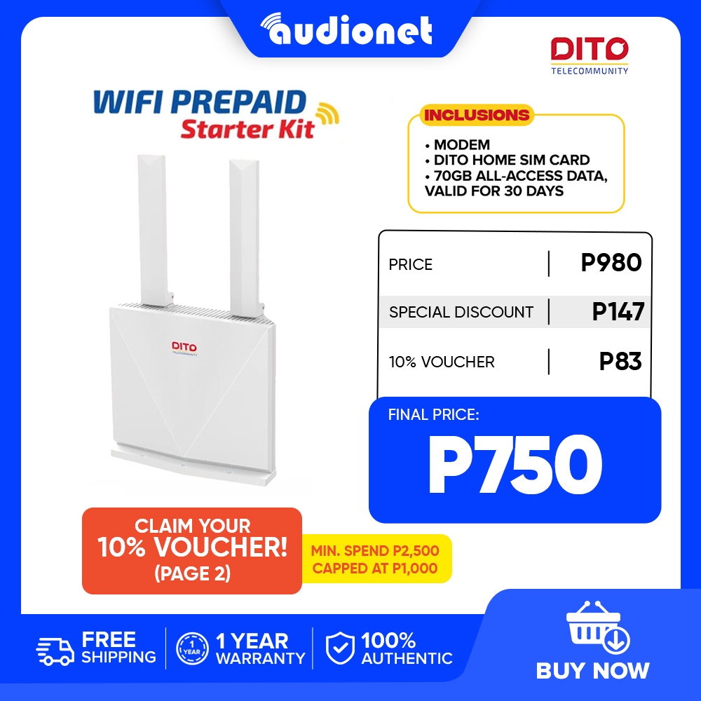 DITO Home WiFi Prepaid Starter Kit with 70GB Data | Shopee Philippines