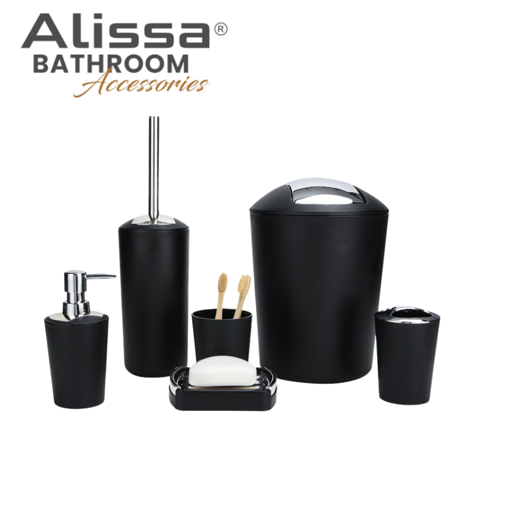 ALISSA 6-in-1 Bathroom Set Black | Shopee Philippines