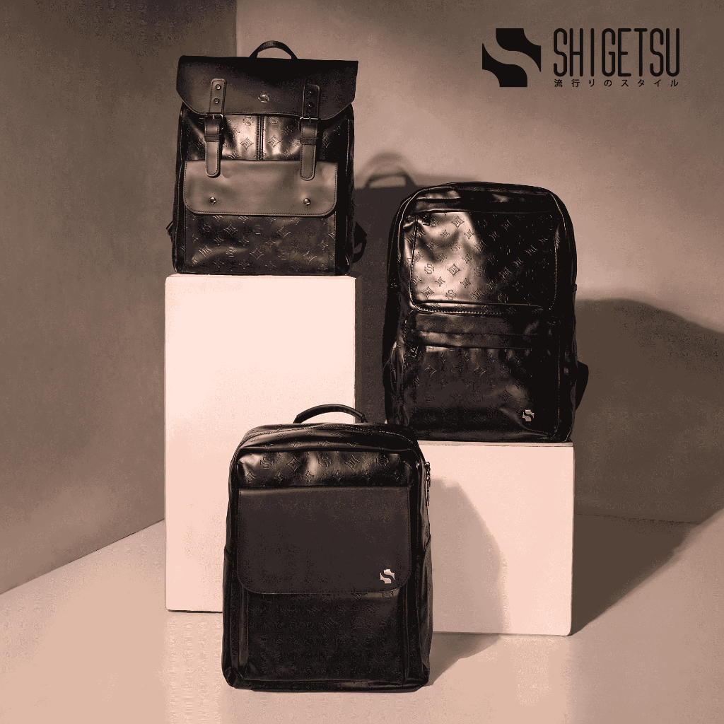 Shigetsu Debossed Monogram Bag Collection Backpack for School crossbody ...
