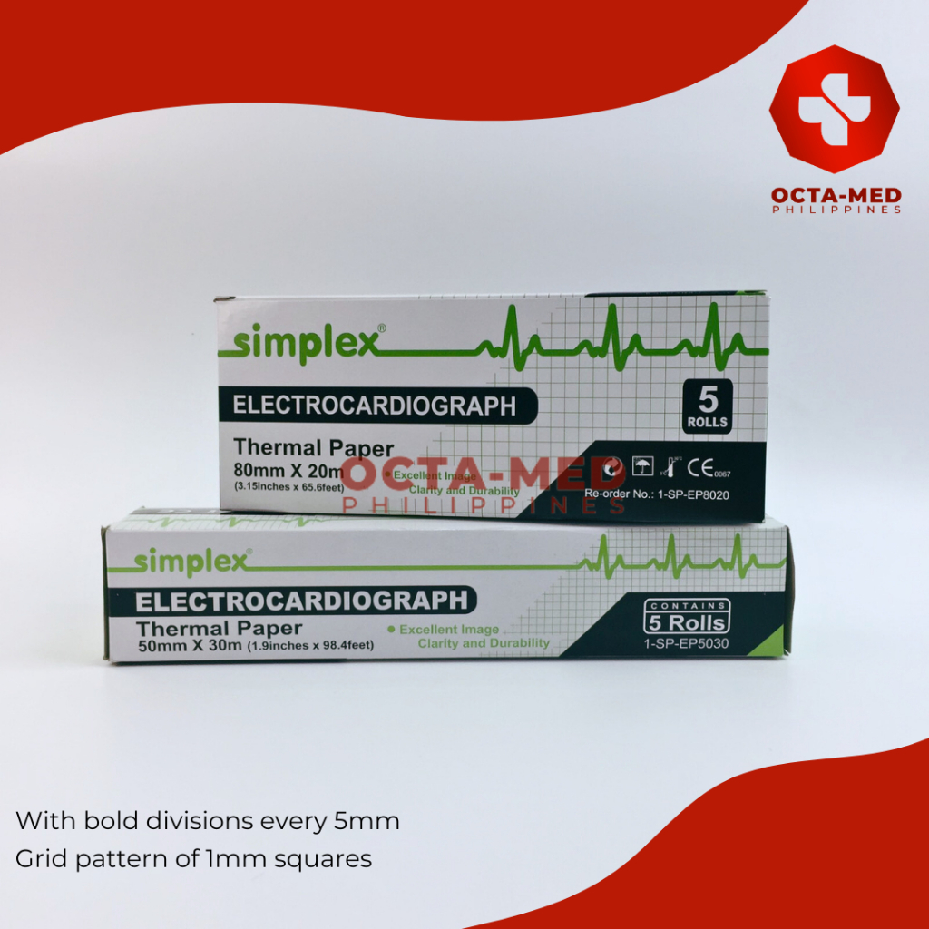 ECG Paper 50mmx30mm, 63mmx30mm & 80mmx20mm (per roll) | SIMPLEX ...