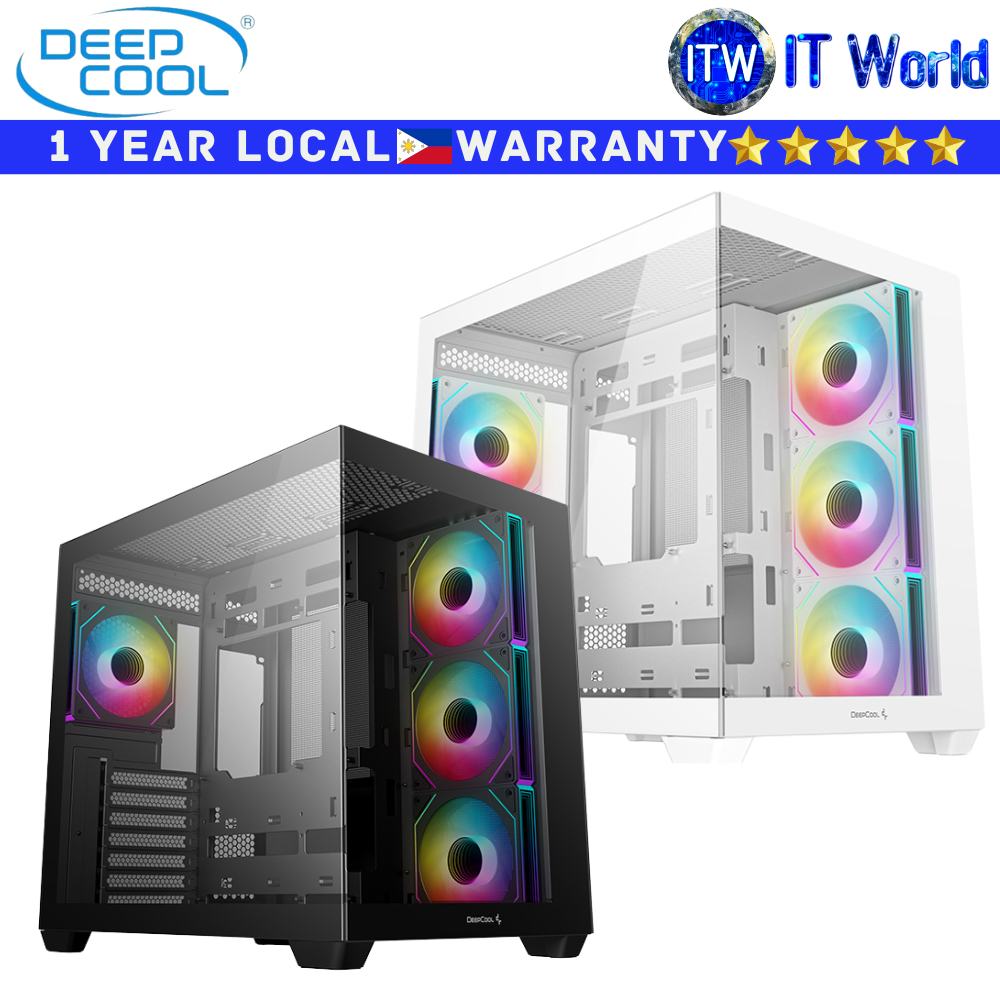 Deepcool Computer PC Case CG530 4F Dual Chamber ATX Case Tempered Glass ...
