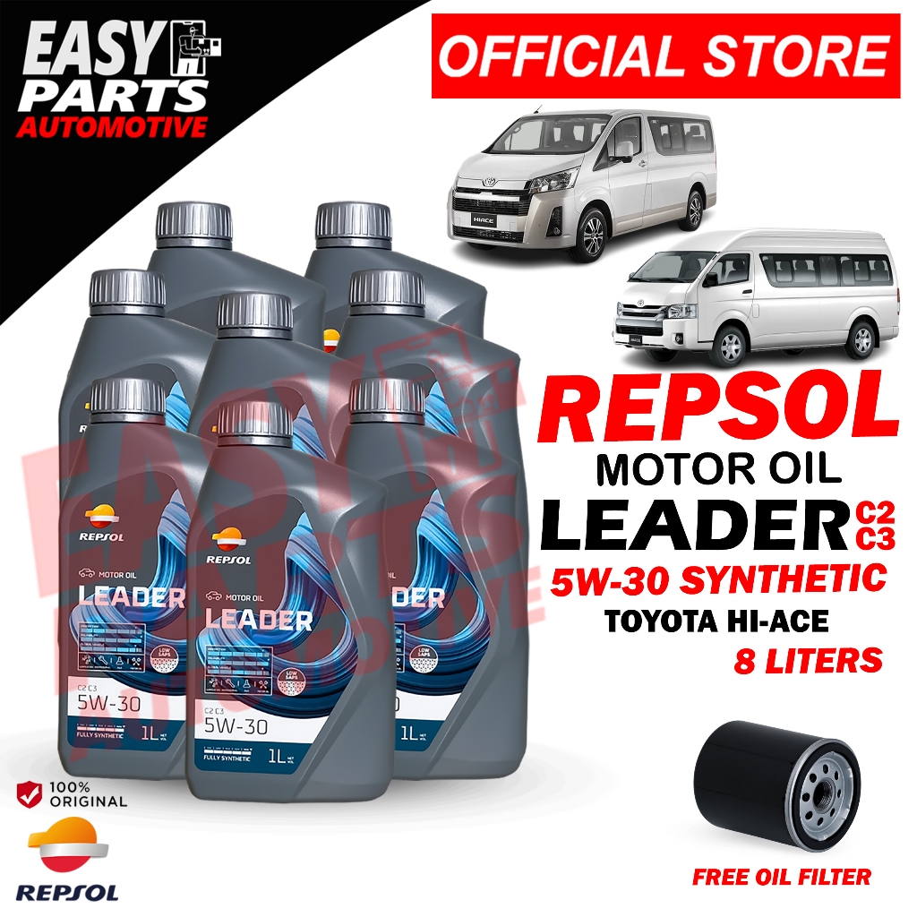Repsol Leader C2C3 5W-30 Toyota Hi-Ace 8L with Free Oil Filter | Shopee ...