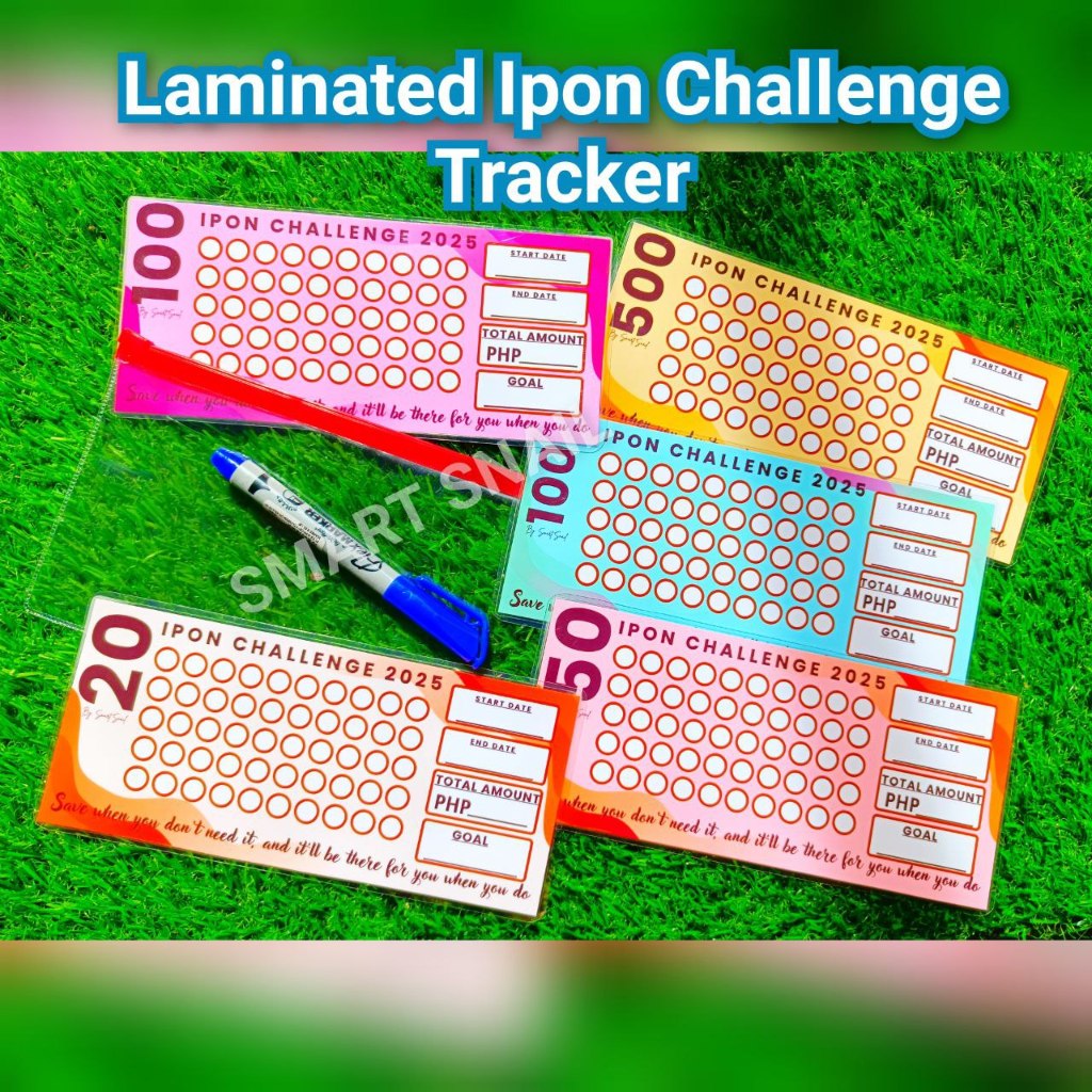 Ipon Challenge Tracker Laminated | Shopee Philippines