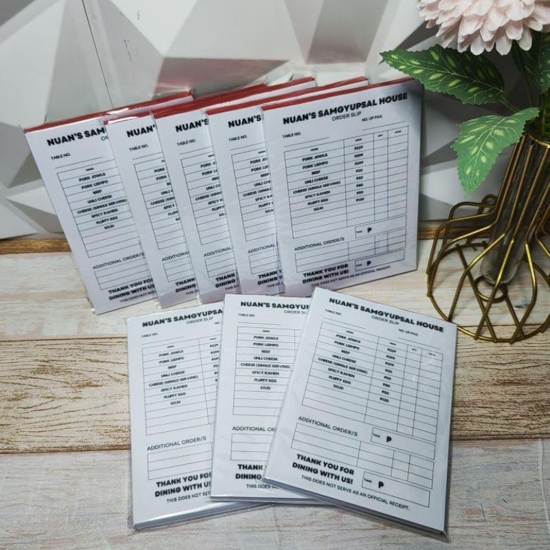4pcs Customized Order Slip / Acknowledgement Receipt 80 leaves 4.2 x 5 ...
