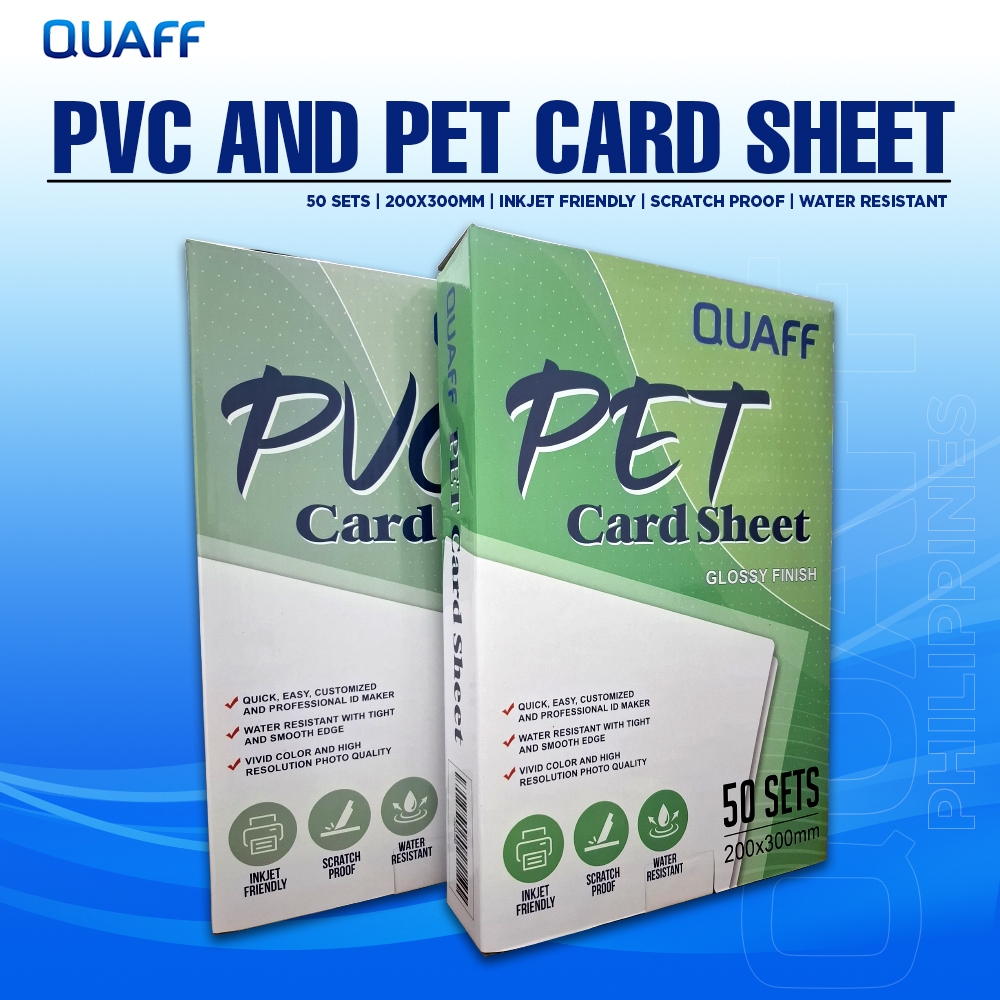 QUAFF PET Sheets / PVC Sheets 50set for ID Card Making 200x300mm | Shopee Philippines
