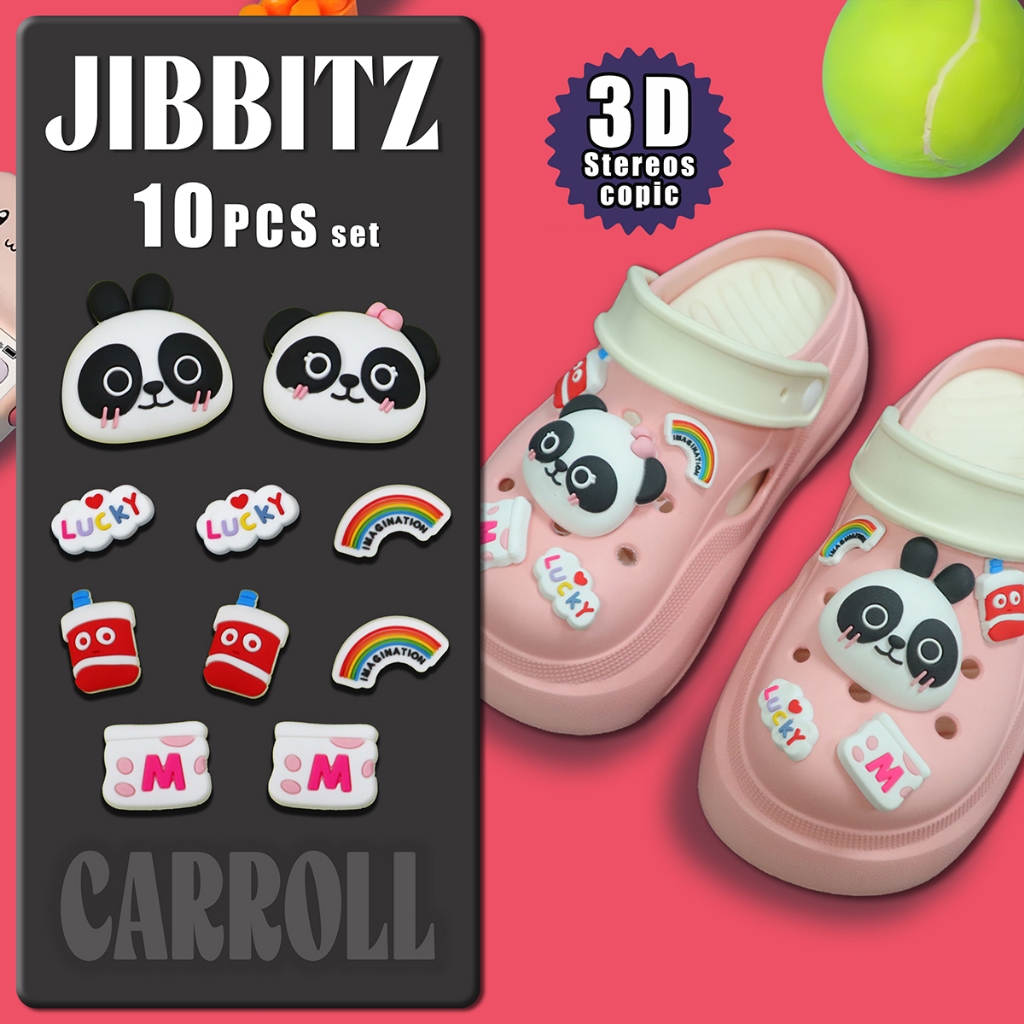 10pcs/set jibbitzs for Croc accessories for women Charm Shoes Panda ...