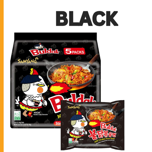 Samyang Buldak black Original Hot Chicken Flavor Ramen 5pcs | Shopee ...