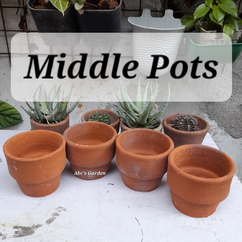 Middle Clay pots (4pcs per set) | Shopee Philippines