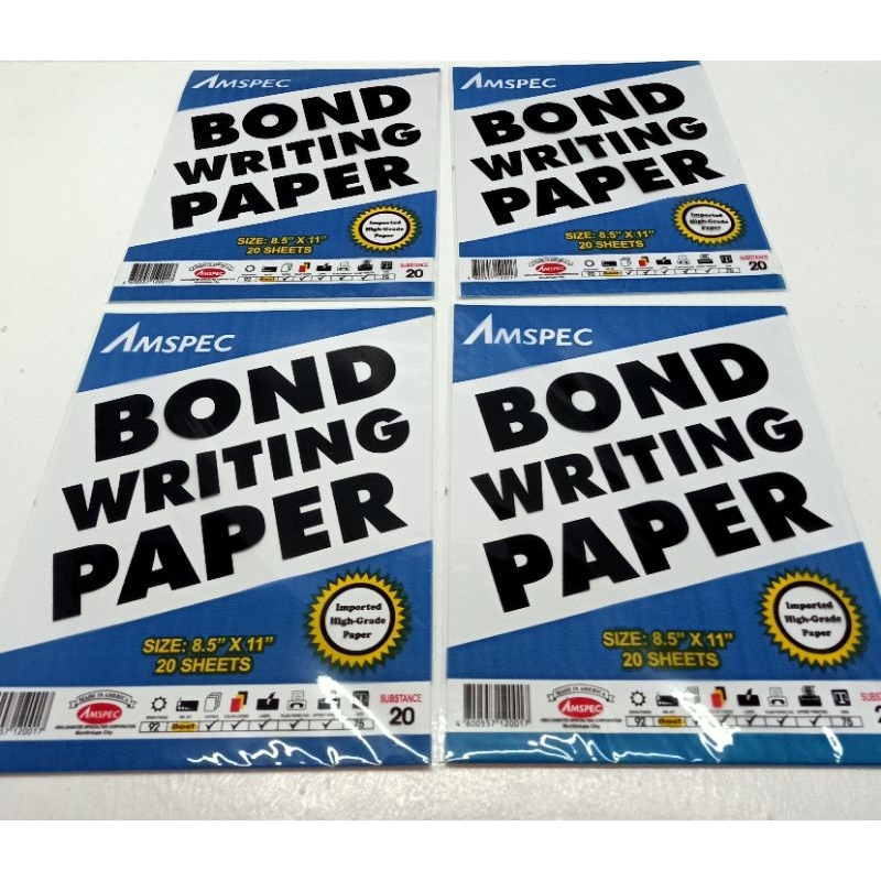 AMSPEC Bond Writing Paper Bond Paper Letter Size Short Bond Paper ...
