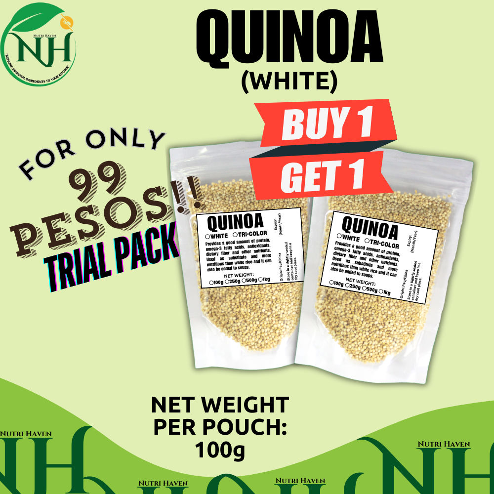 BUY 1 TAKE 1 Organic WHITE QUINOA / TRI COLOR QUINOA 100g trial pack ...