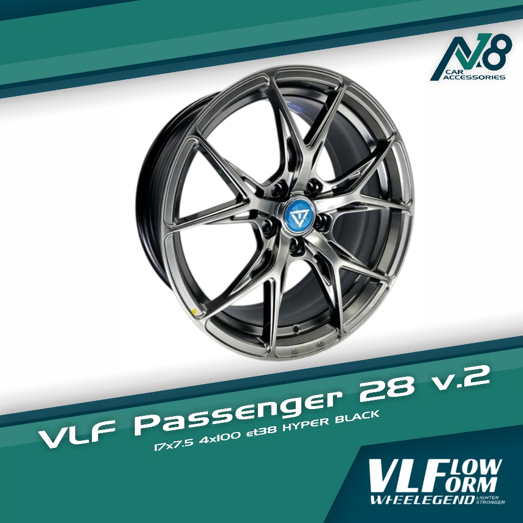 VLF 28 v.2 17x7.5 4x100 et38 Hyper Black Genuine | Shopee Philippines