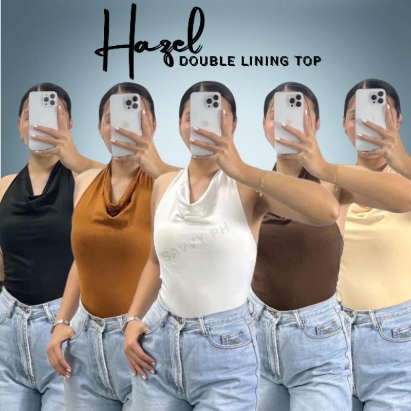 SAVVYPH | HAZEL DOUBLE LINING TOPS TRENDY TOPS | Shopee Philippines