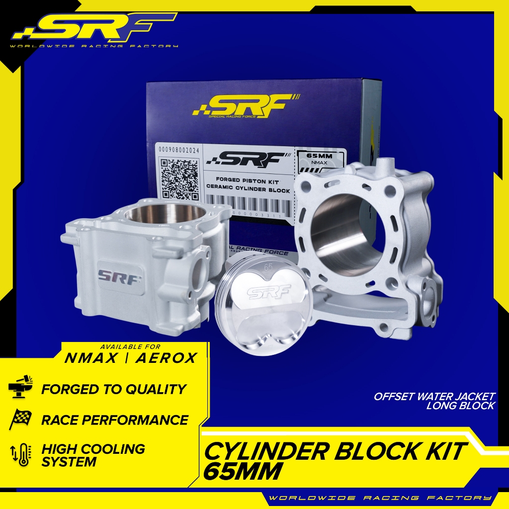 SRF CYLINDER BLOCK KIT NMAX/AEROX (65MM, 66MM, 69MM, 72MM) | Shopee ...