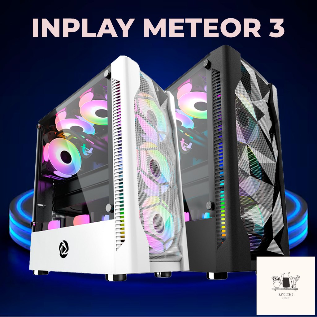 InPlay Meteor 03 ATX Gaming Case Desktop Tempered Glass Computer Case ...