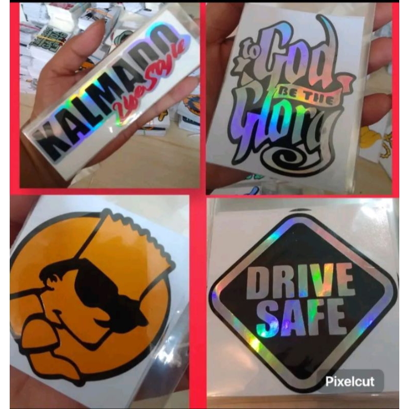 4PCS ASSORTED STICKERS FOR MOTOR AND CARS HOLOGRAPHIC STICKERS VINYL ...