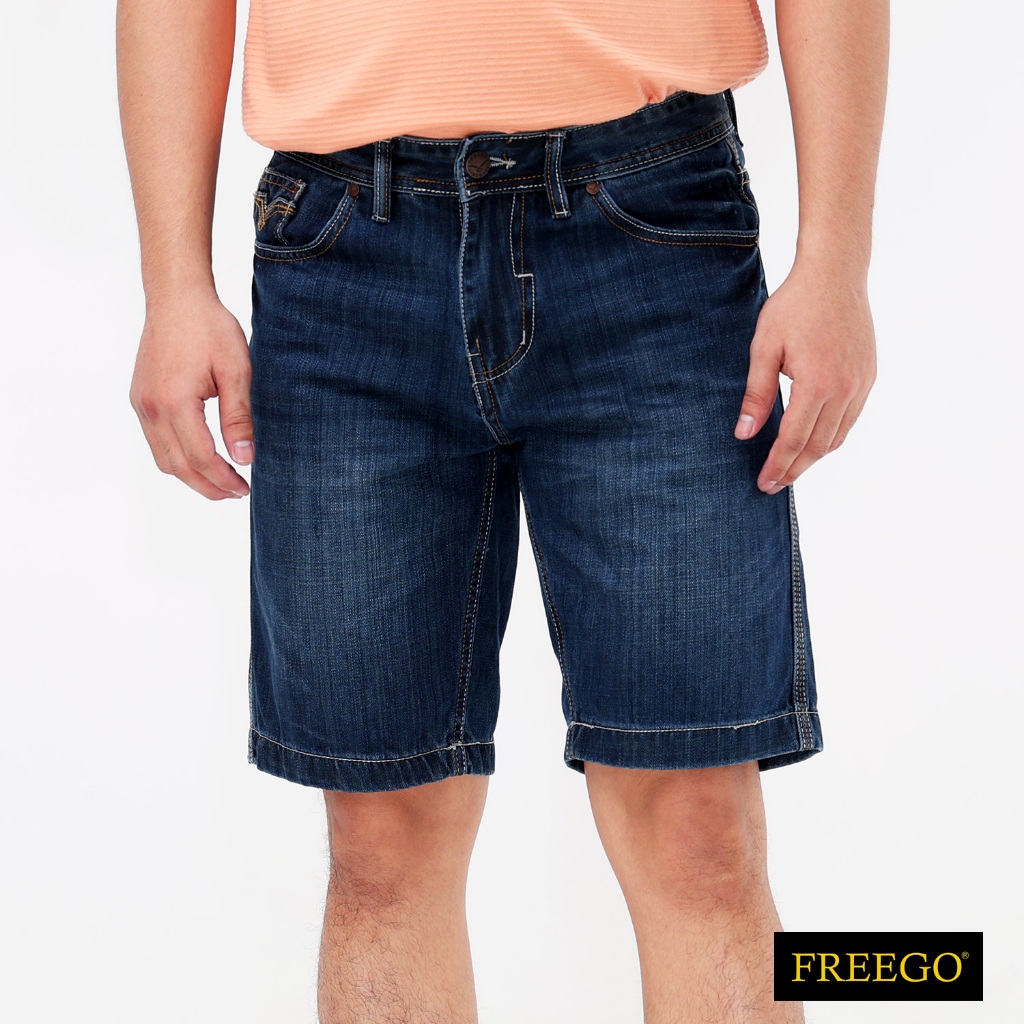 Freego Mens Denim Shorts Regular Tapered GBB30-0003 | Shopee Philippines