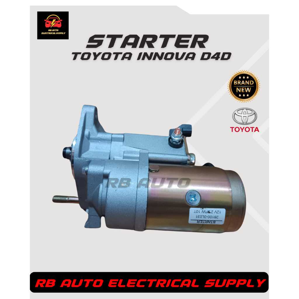 STARTER TOYOTA INNOVA/HILUX D4D (2004-2016) 1KD/2KD 12V 2.2KW 10T 28100 ...