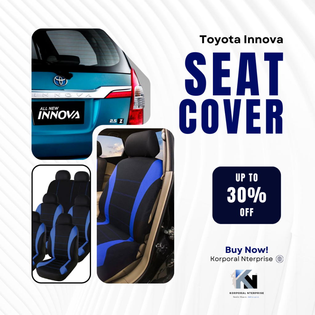 Toyota Innova Car Seat Cover Front and Back Seat Cover 13 pcs in 1 set ...
