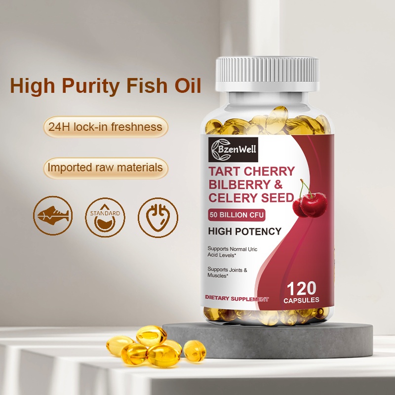 Organic Tart Cherry Extract Capsules With Bilberry Fruit & Celery Seed ...
