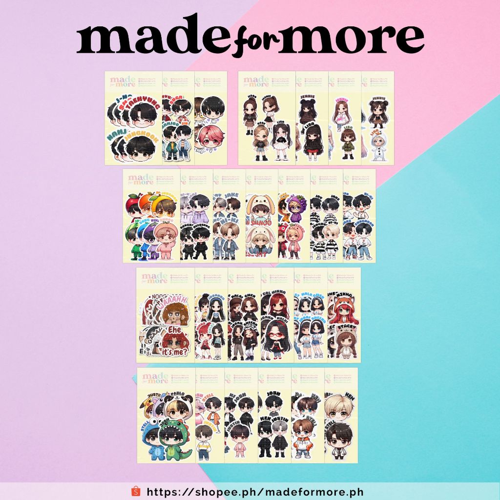 Waterproof Vinyl Sticker Set (Part2) BINI SB19 BTS BLACKPINK ENHYPEN ...