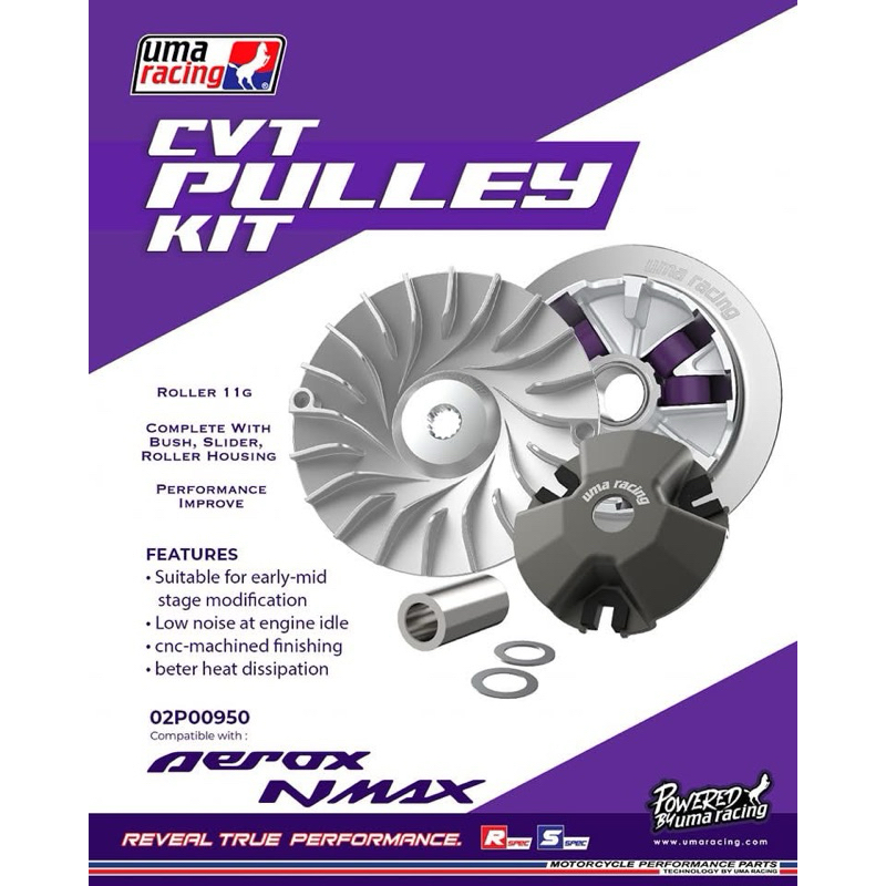 UMA Racing CVT Pulley / Kit for Aerox / NMAX with 6pcs 11g OR 13g fly ball | Shopee Philippines