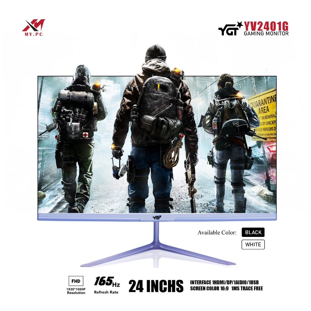 YGT YV2401G 24'' 165HZ Frameless Flat LED Gaming Monitor For Computer ...