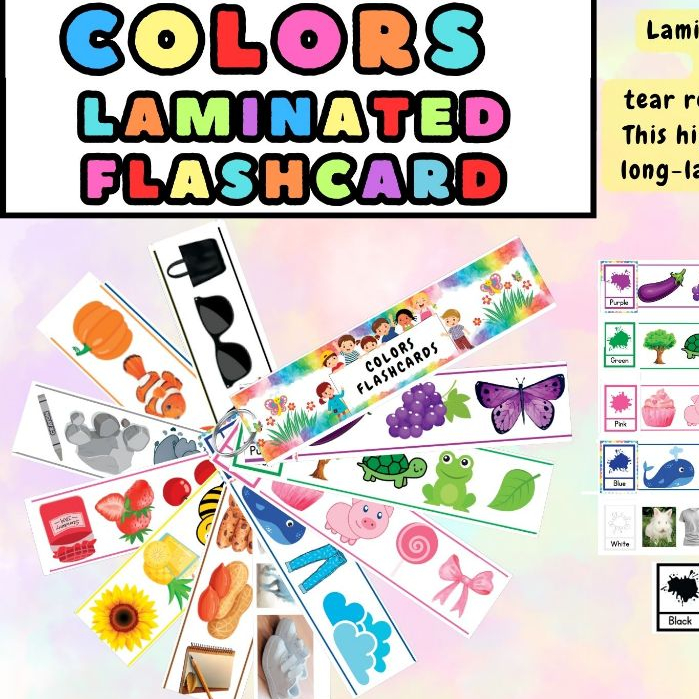 LAMINATED FLASH CARDS - COLORS FOR KIDS TODDLERS PRESCHOOL FUN LEARNING ...