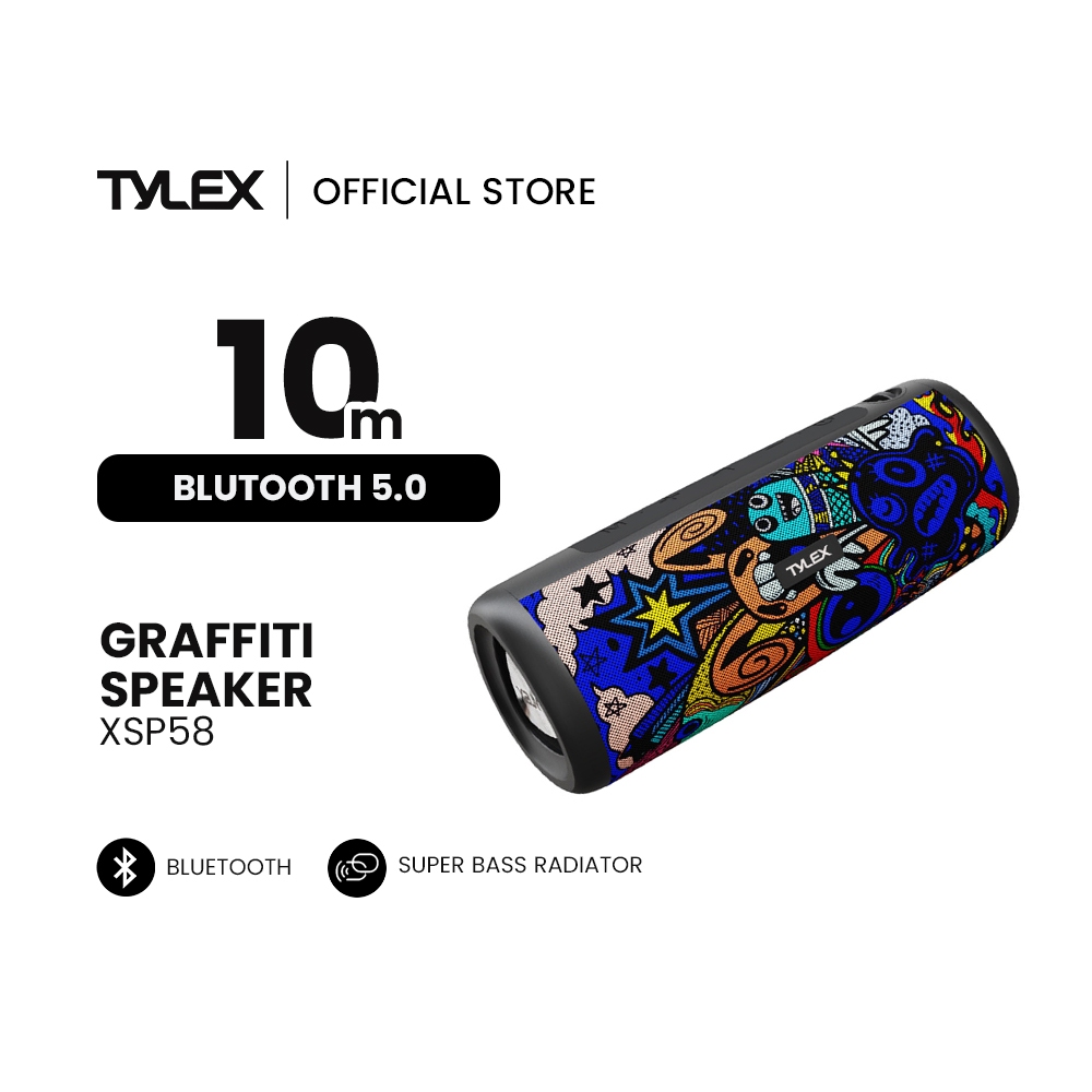 TYLEX XSP58 Graffiti Bluetooth Speaker With Super Bass Radiator, IPX4 ...