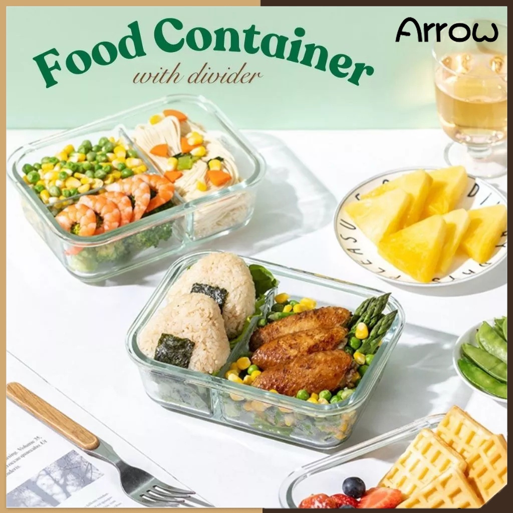 Arrow Glass Food Storage Container Airtight Organizer Microwave Food ...