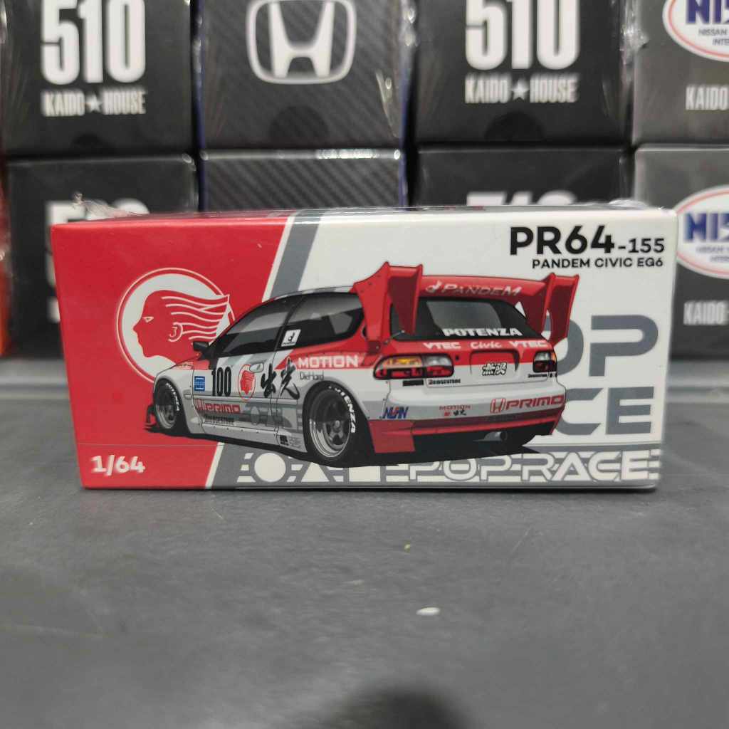 Pop Race PR64-155 Pandem Civic EG6 (IDEMITSU MOTION) Sealed 1:64 Scale ...