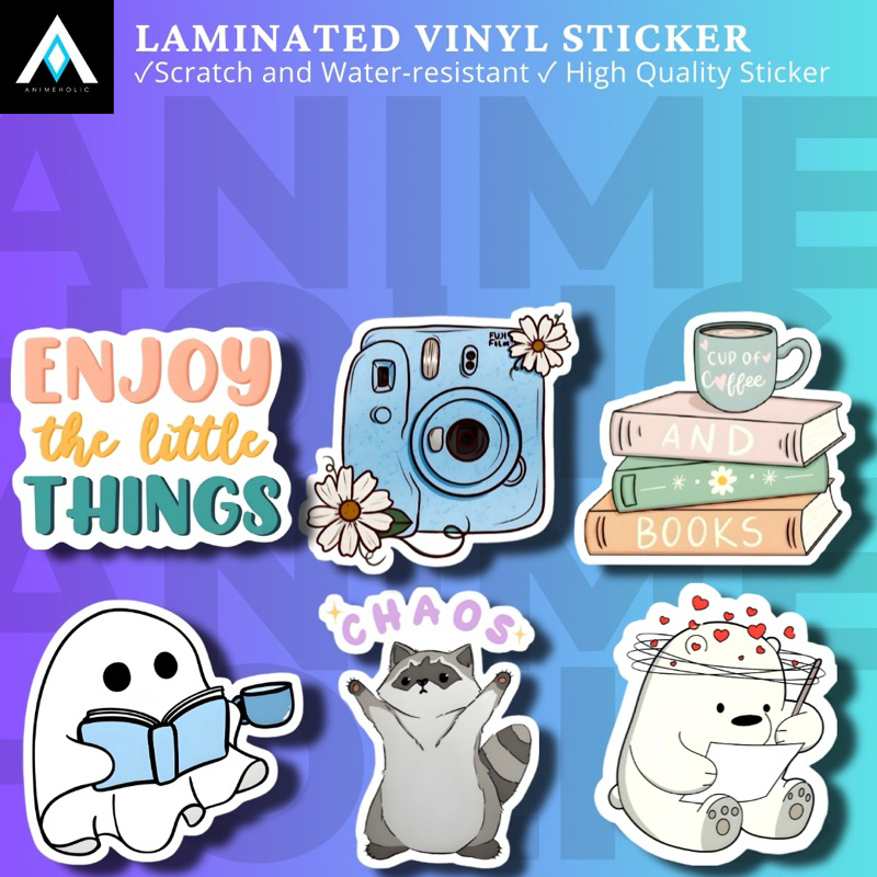 AESTHETIC STICKERS CUTE LAMINATED VINYL STICKERS ANIMEHOLIC | Shopee ...