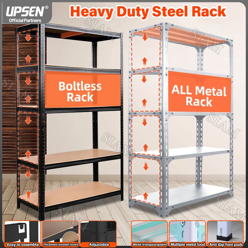 6 Layer Metal Rack Steel Rack Boltless Wood Rack Storage Shelf Metal ...