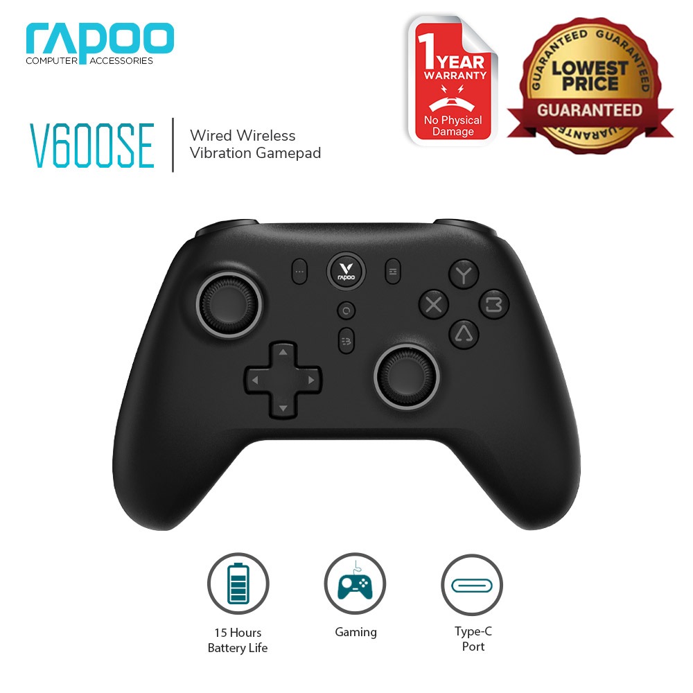 Rapoo V600SE Wireless/Wired Game Controller Gamepad Dual Mode Vibration ...