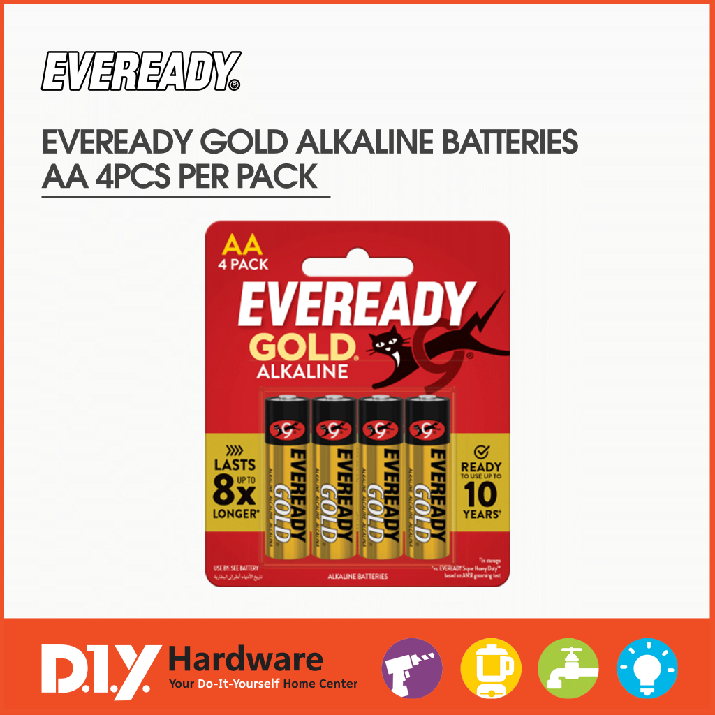Eveready Gold Alkaline Batteries AA 4pcs per pack | Shopee Philippines