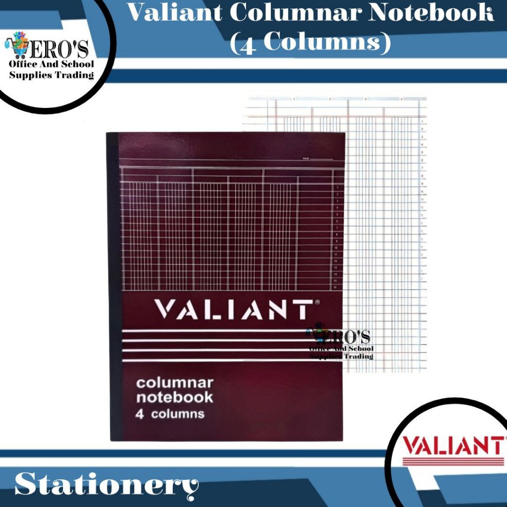 Valiant Columnar Notebook (4 Columns) | Shopee Philippines