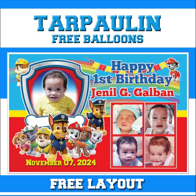 PAWPATROL Tarpaulin banner backdrop decoration party birthday ...
