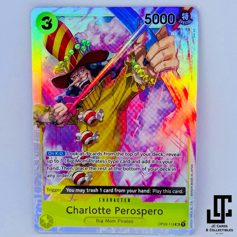 One Piece Card Game SR Charlotte Perospero OP03-113 English Version ...