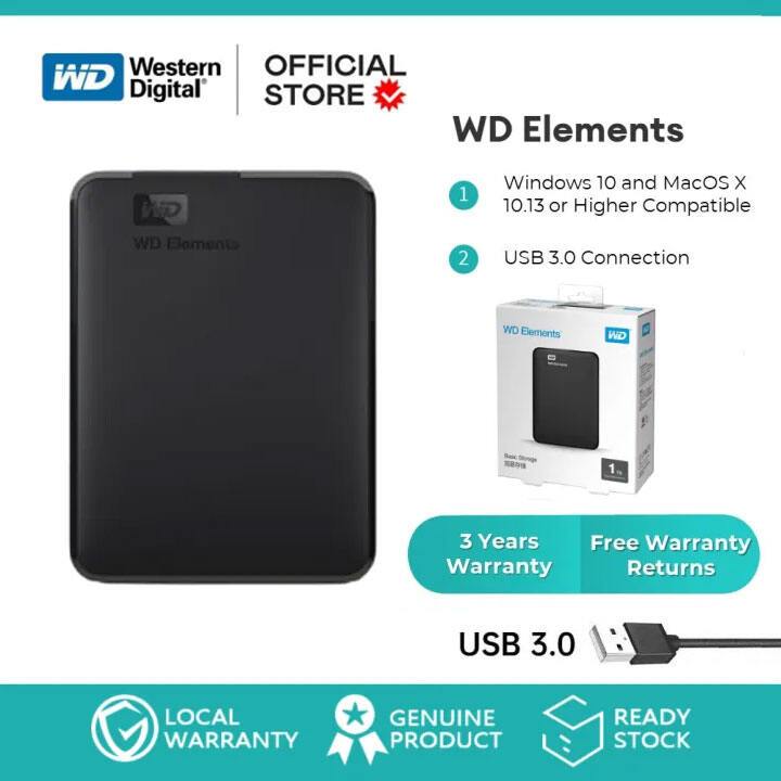 Western Digital Elements Portable External USB 3.0 Hard Disk For Mac ...