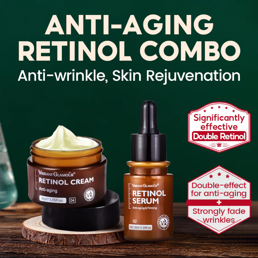 VIBRANT GLAMOUR Retinol Set Face Cream + Serum VA Anti Aging Whitening ...