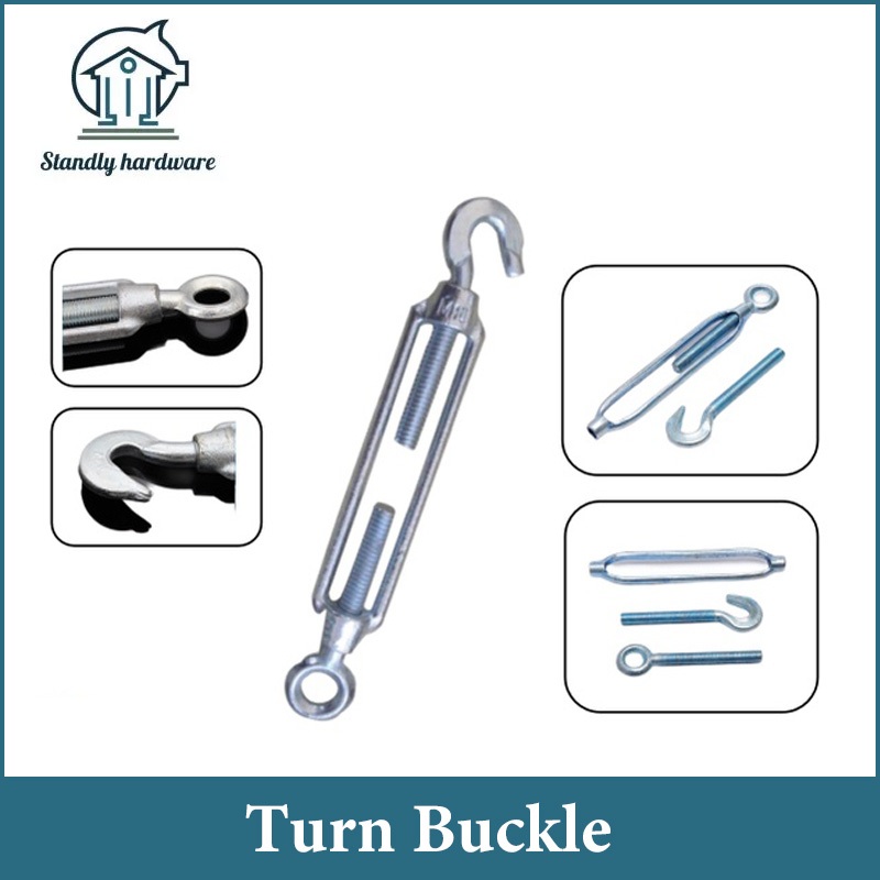 GI Turn Buckle Heavy Duty Wire Rope Tensioner Turnbuckle Hook & Eye ...