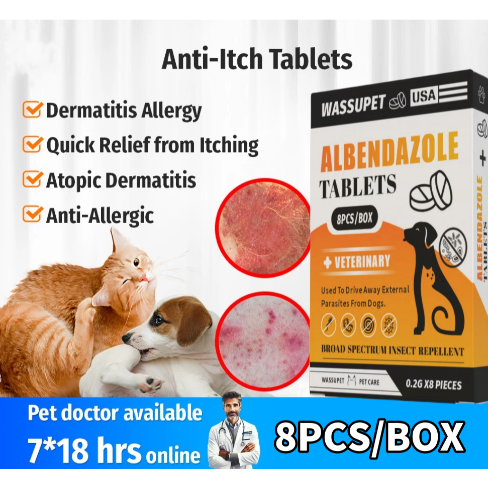 8PCS/BOX Pet Albendazole Deworming Tablet For Nematocide Dewormer, Worm ...