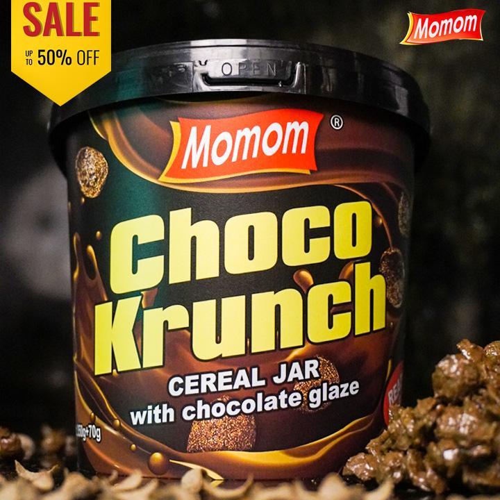 Momom Food Chocolate Krunch, Crunchy Cereal Snack with Chocolate Glazed ...