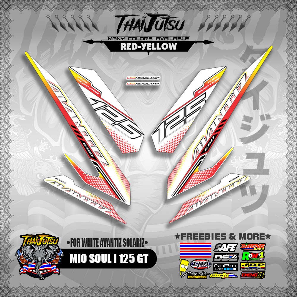 MIO SOUL I 125 GT STICKER DECALS ( FOR WHITE AVANTIZ SOLARIZ ...