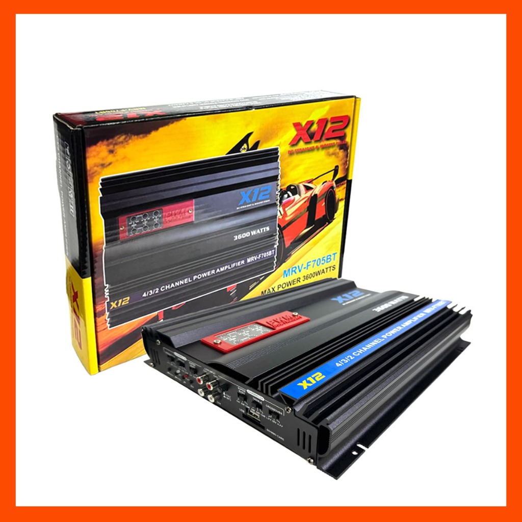 X12 MRV-F705BT Car Amplifier 3600 Watts USB and SD Card Input - tested ...