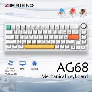 ZIFRIEND AG68 Gasket Structure Mechanical Gaming Keyboard Hotswap RGB ...