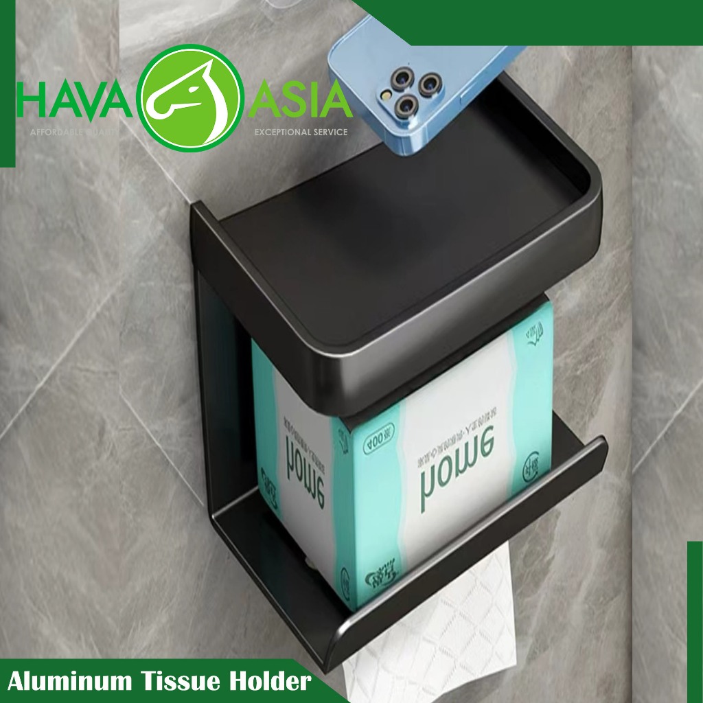 HavaAsia Aluminum Single Tissue Holder Wall Mounted Toilet Paper Holder ...